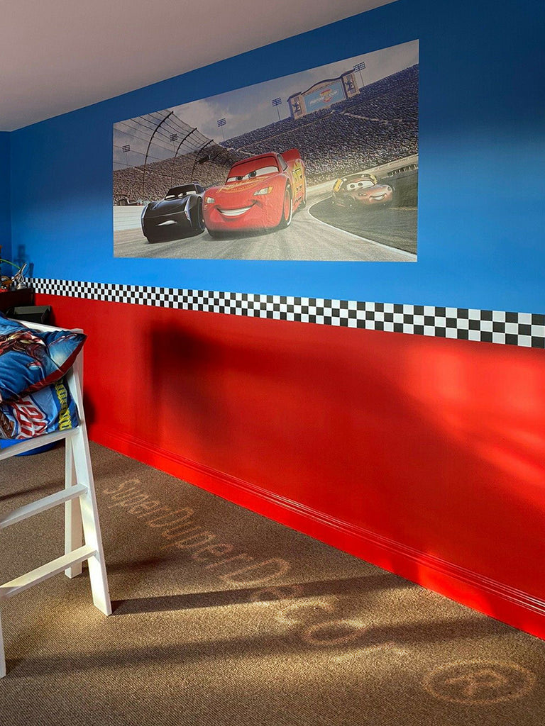 Chequered Flag - Easy DIY children's bedroom wall decor – SuperDuperDecor