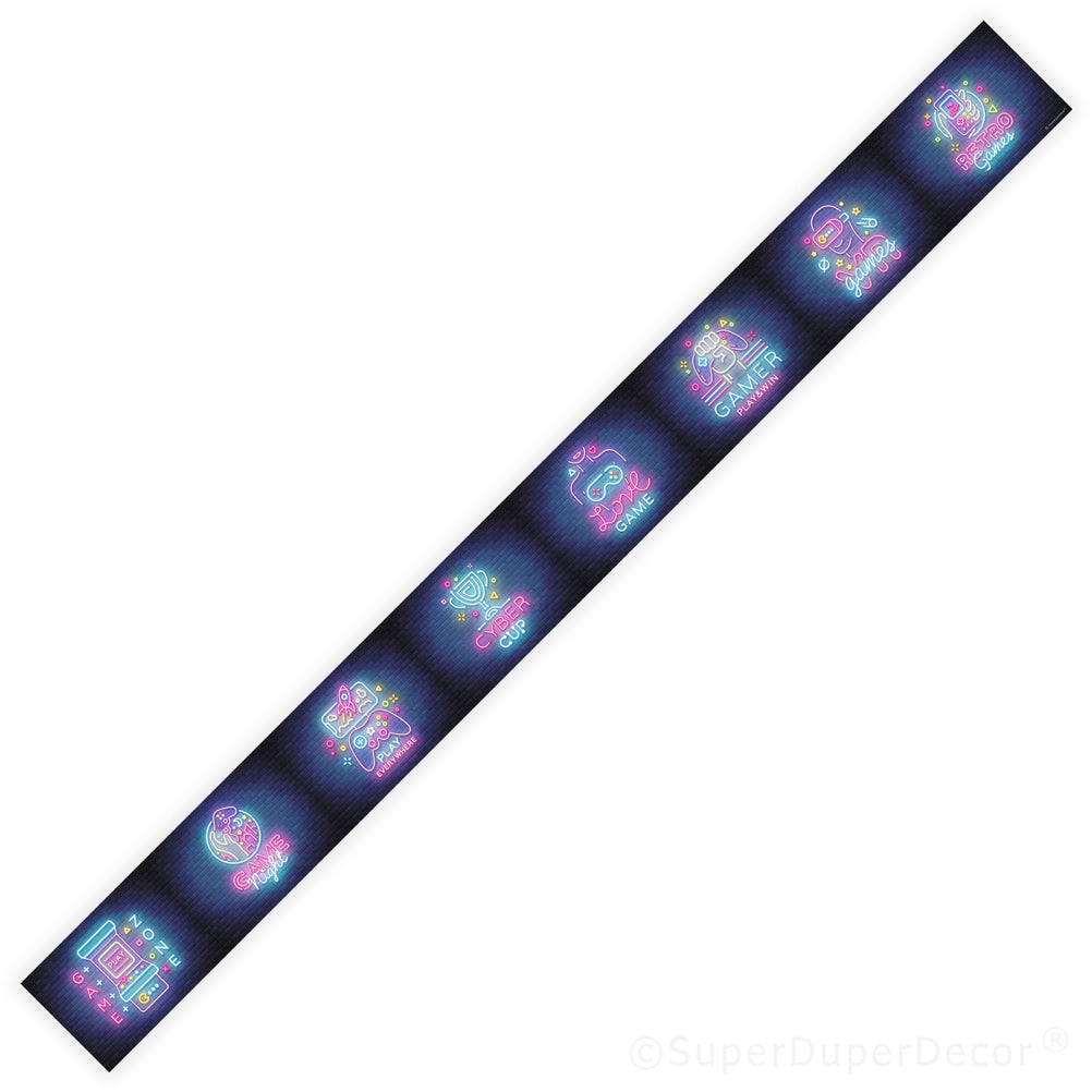 Video Gamer Neon - wall border – SuperDuperDecor